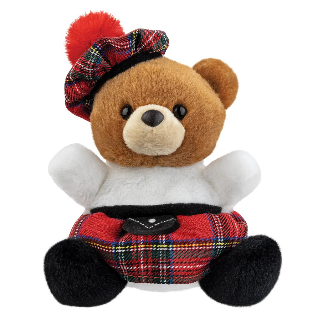 Palm Pals Angus Scottish Bear Soft Toy – 13cm | Glasgow Life Shop