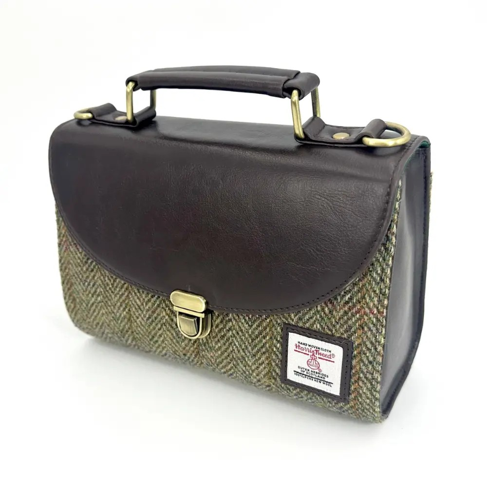 Harris Tweed Mini Day Bag - Country Green | Glasgow Life Shop